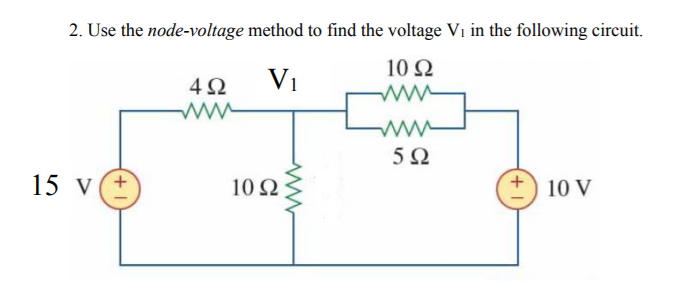 Solved Use the node-voltage method to find the voltage V_1 | Chegg.com