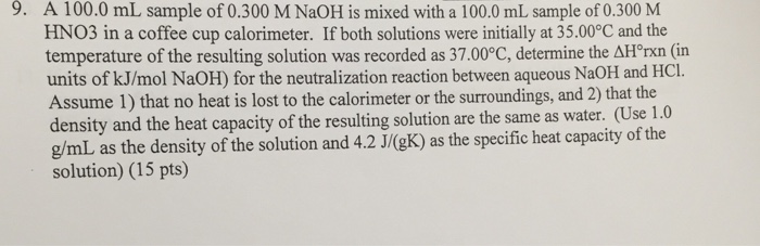 Solved A 100.0 mL sample of 0.300 M NaOH is mixed with a | Chegg.com