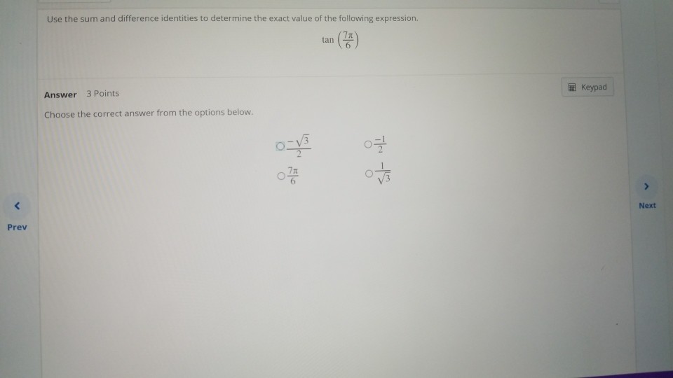Solved Use the sum and difference identities to determine | Chegg.com
