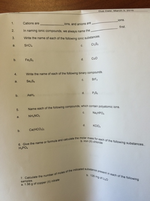 Solved Cations are ions, and anions are ions. In naming | Chegg.com