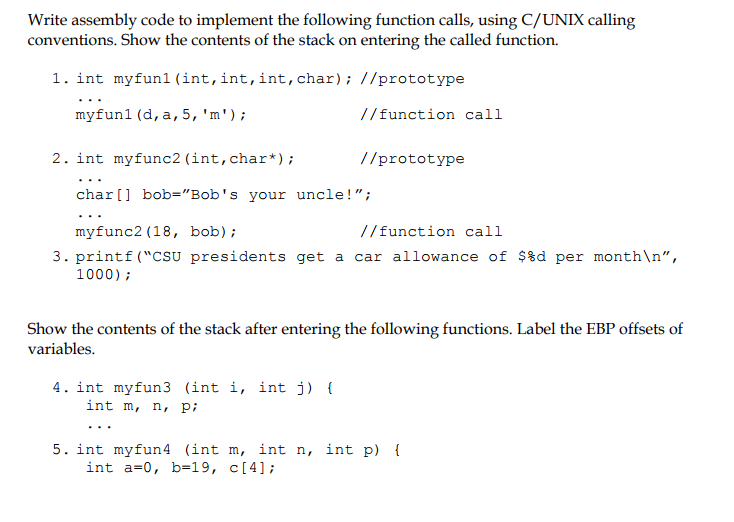 Solved Write assembly code to implement the following | Chegg.com