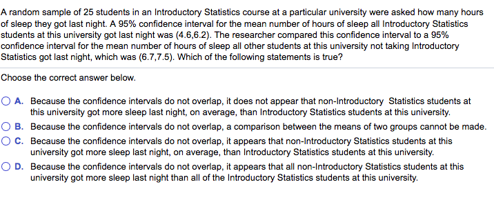 Solved A random sample of 25 students in an Introductory | Chegg.com