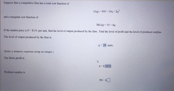 Solved Suppose that a competitive firm has a total cost | Chegg.com
