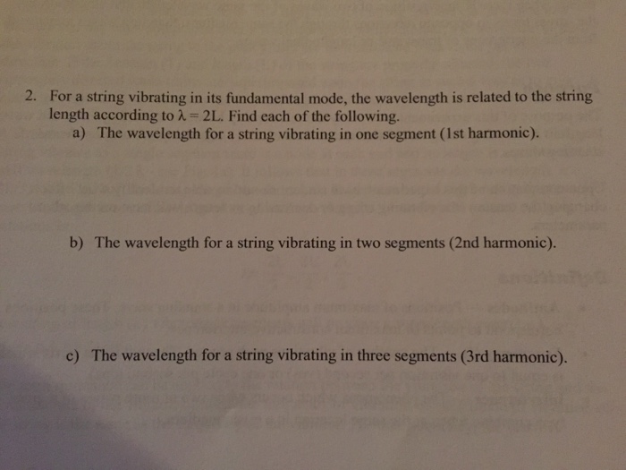 Solved For a string vibrating in its fundamental mode, the | Chegg.com
