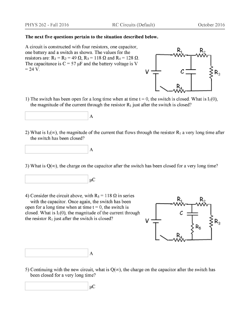 Solved A circuit is constructed with four resistors, one | Chegg.com