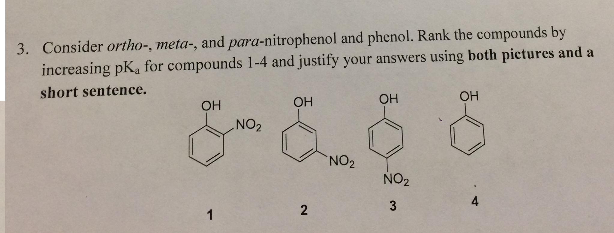 Solved Consider ortho-, metaand para-nitrophenol and phenol. | Chegg.com