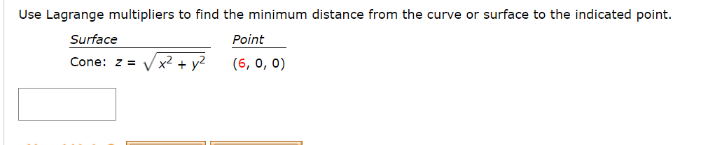 Solved Use Lagrange multipliers to find the minimum distance | Chegg.com