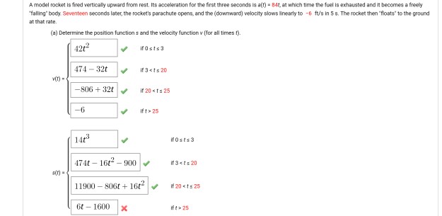 Solved A model rocket is fired vertically upward from rest. | Chegg.com