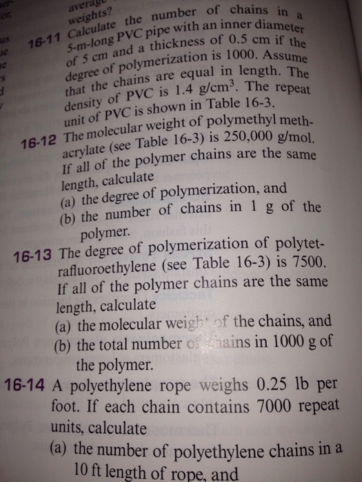 Solved Se (see Table 16-3) is 250,000 g/mol. Ifal, of the | Chegg.com