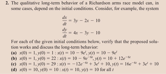 Solved 2. The qualitative long-term behavior of a Richardson | Chegg.com