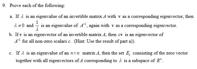 Prove Each Of The Following If Lambda Is An