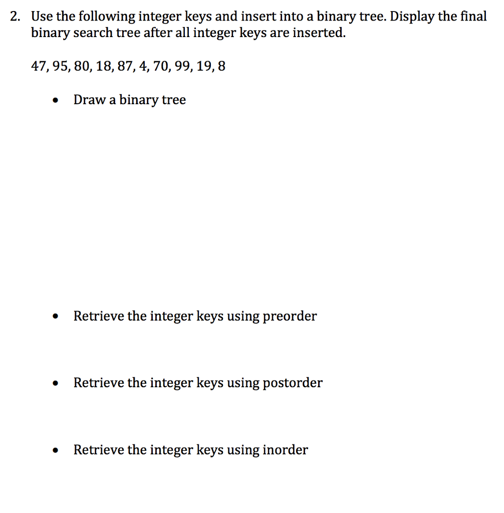 Solved Use the following integer keys and insert into a | Chegg.com