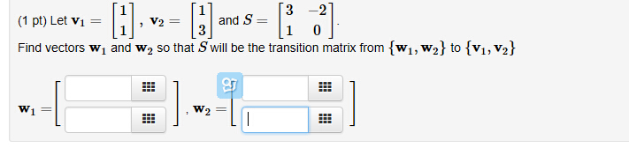 Solved Find vectors w1 and w2 so that S will be the | Chegg.com