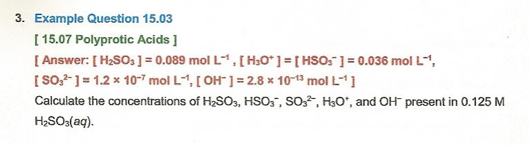 Solved Calculate the concentrations of H_2SO_3, HSO_3^-, | Chegg.com