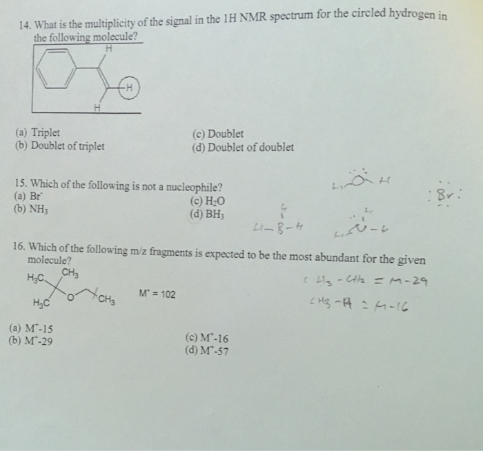 Solved What is the multiplicity of the signal in the 1H NMR | Chegg.com