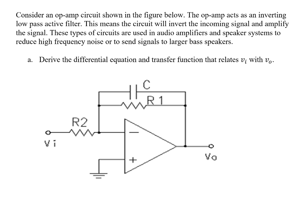 Solved Consider an op-amp circuit shown in the figure below. | Chegg.com