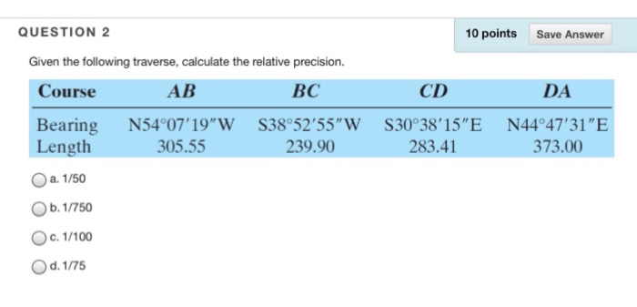 Solved Given the following traverse, calculate the relative | Chegg.com