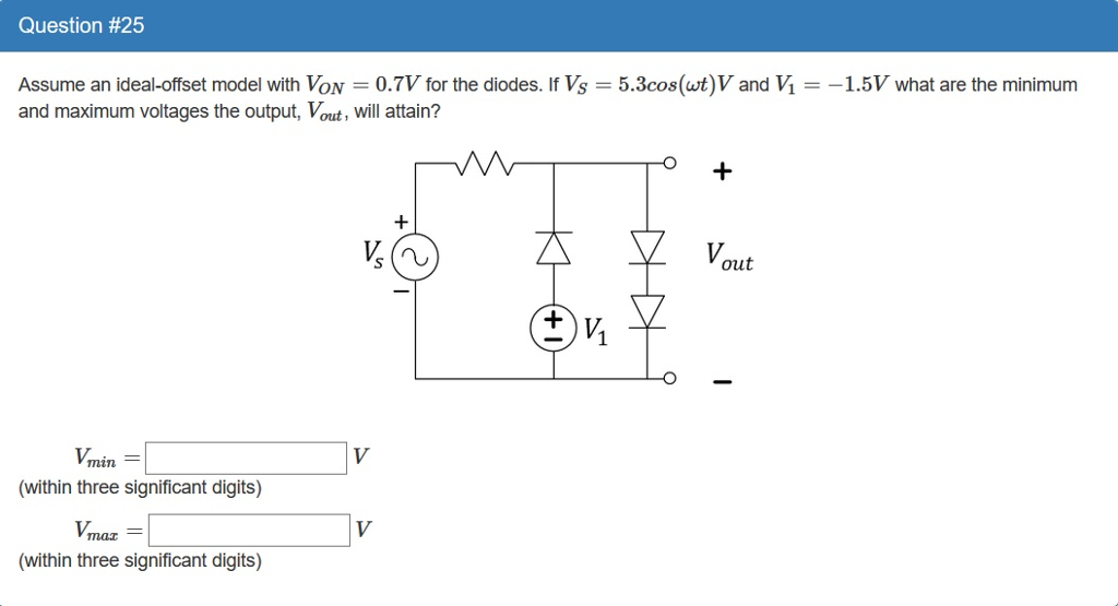 Solved Assume an ideal-offset model with Von = 0.7F for the | Chegg.com