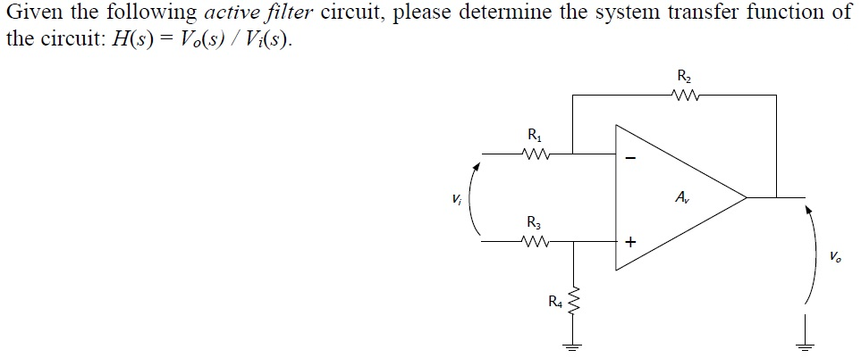Given the following active filter circuit, please | Chegg.com
