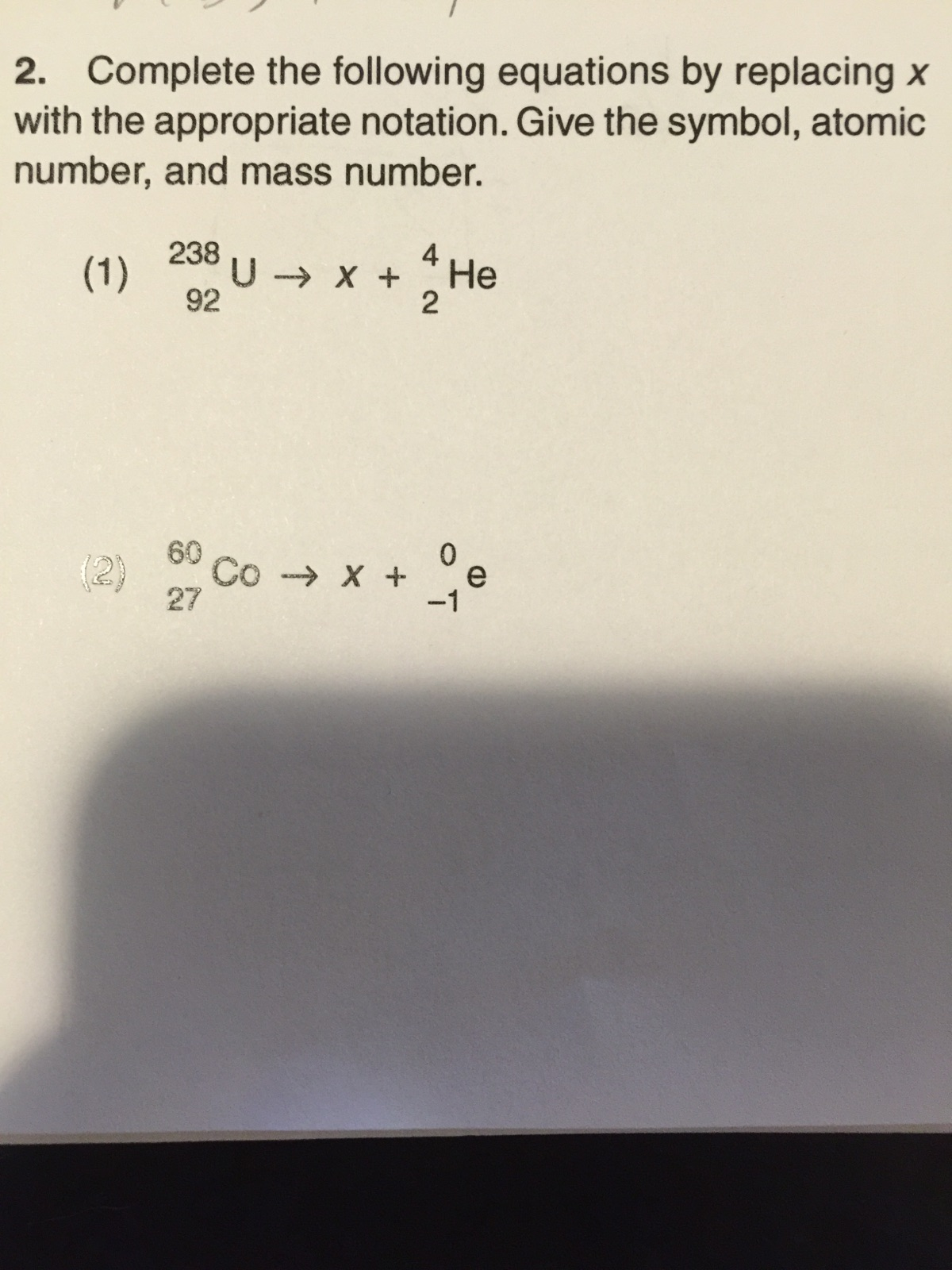 Solved Complete The Following Equations By Replacing X With 3198