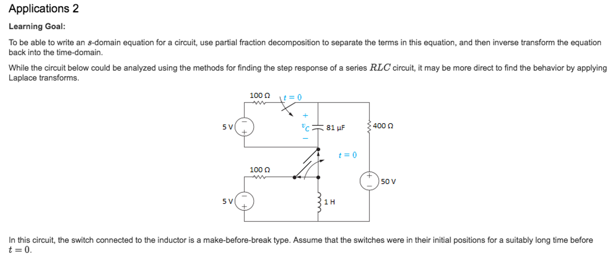 Solved Part B: Find the s-domain equation for the | Chegg.com