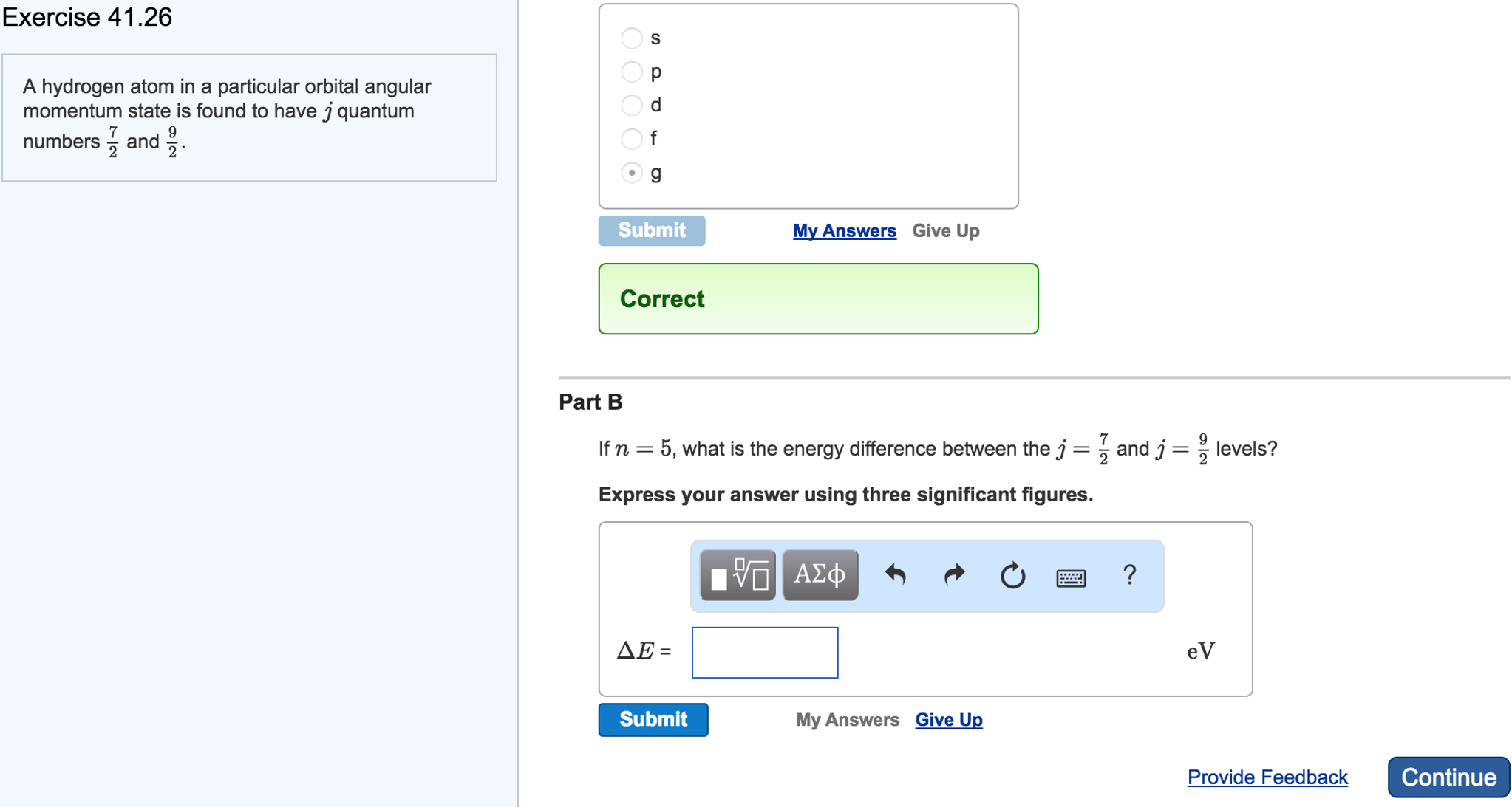 Solved A Hydrogen Atom In A Particular Orbital Angular