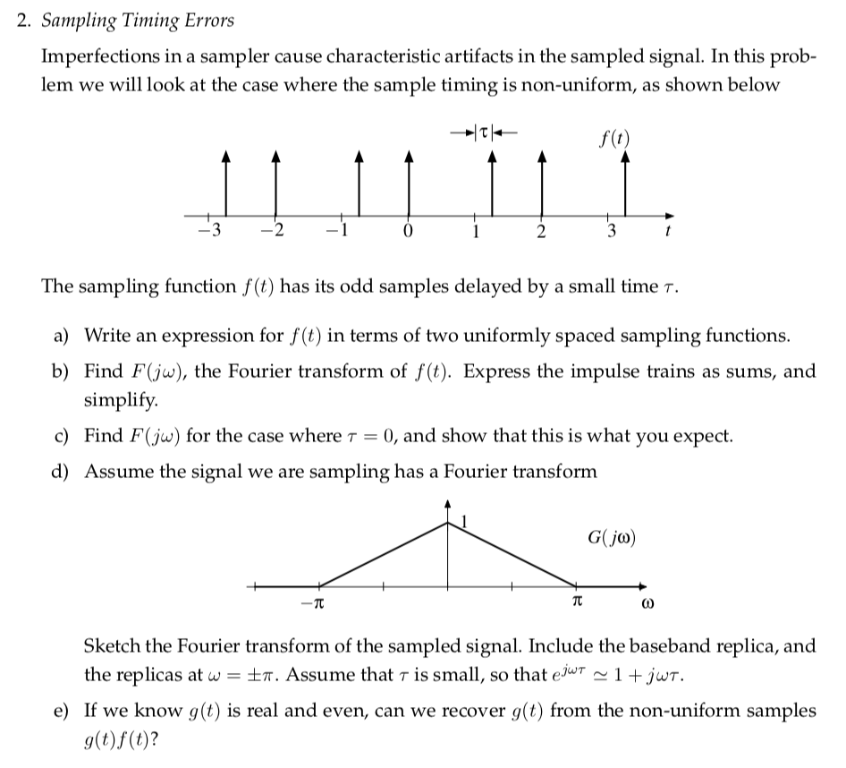 2. Sampling Timing Errors Imperfections in a sampler | Chegg.com