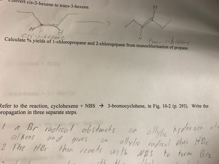 Solved Convert cis-3-hexene to trans-3-hexene. Calculate % | Chegg.com