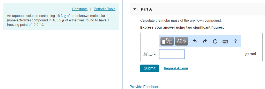 Solved Constants Periodic Table Part A An aqueous solution | Chegg.com