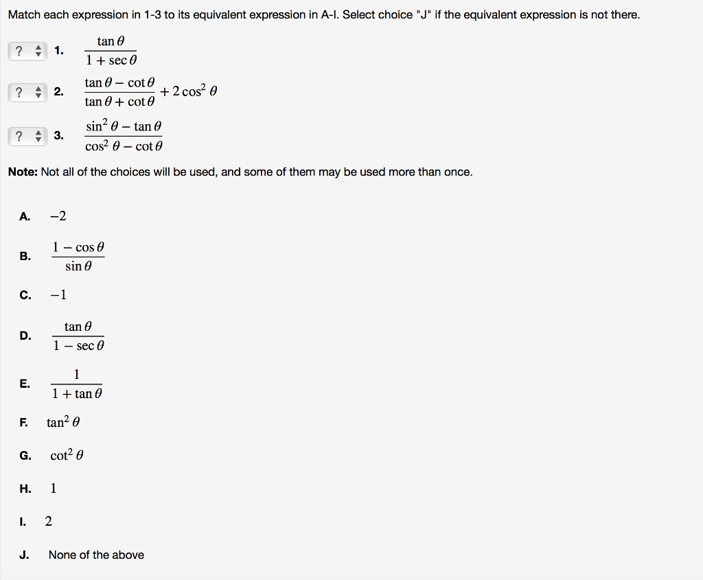Solved Match each expression in 1-3 to its equivalent | Chegg.com