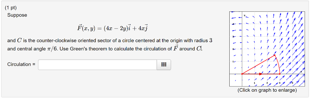Solved (1 pt) Suppose and C is the counter-clockwise | Chegg.com