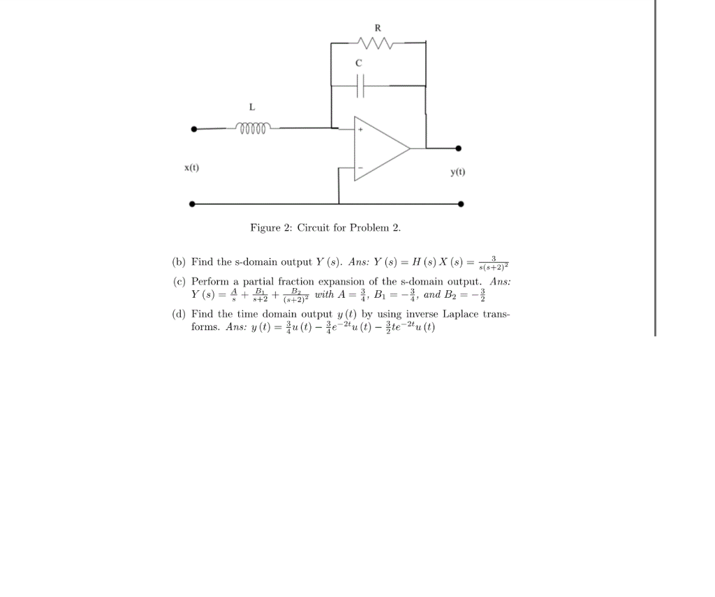 Solved Find the s-domain output Y (s). Ans: Y (s) = H (s) X | Chegg.com