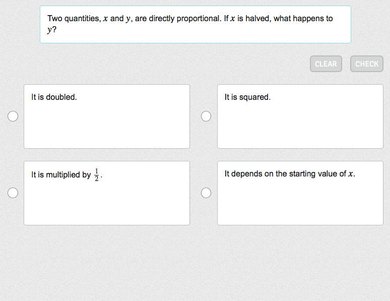 Solved Two quantities, x and y, are directly proportional. | Chegg.com