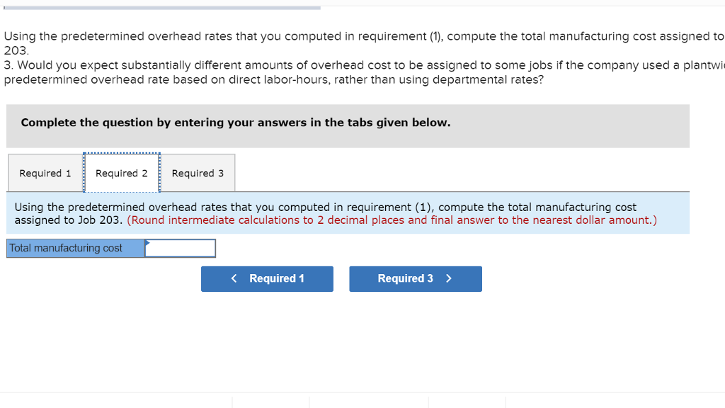 ️ Compute The Predetermined Overhead Rate For Each Department Module 3