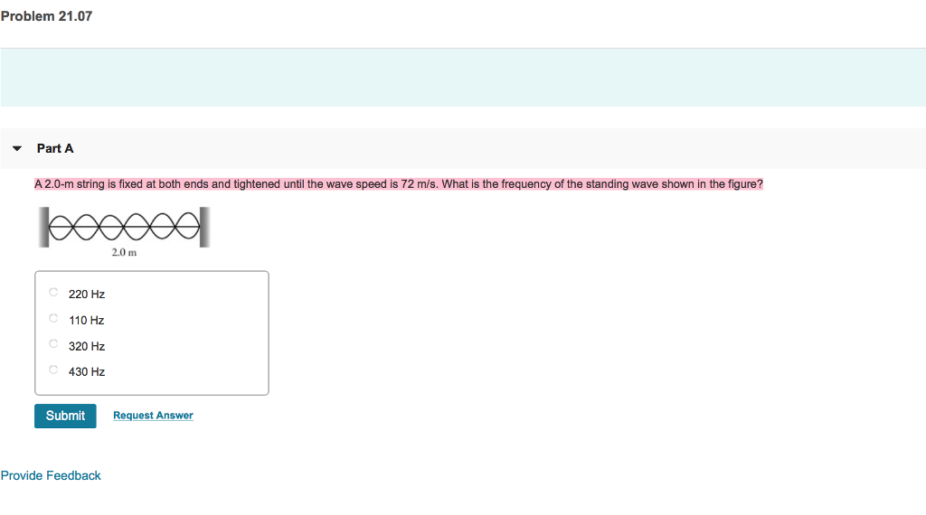 Solved Problem 21.07 PartA A 2.0-m string is fixed at both | Chegg.com
