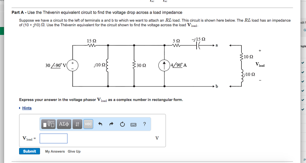 Solved Part A Use the Thévenin equivalent circuit to find | Chegg.com