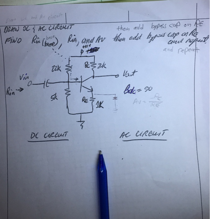 Solved Find Rin(base), Rin and Av then add bypass Cap on RE | Chegg.com