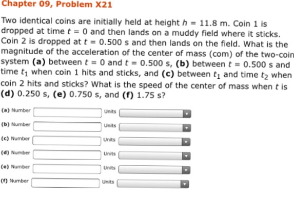 Solved Two identical coins are initially held at height h = | Chegg.com