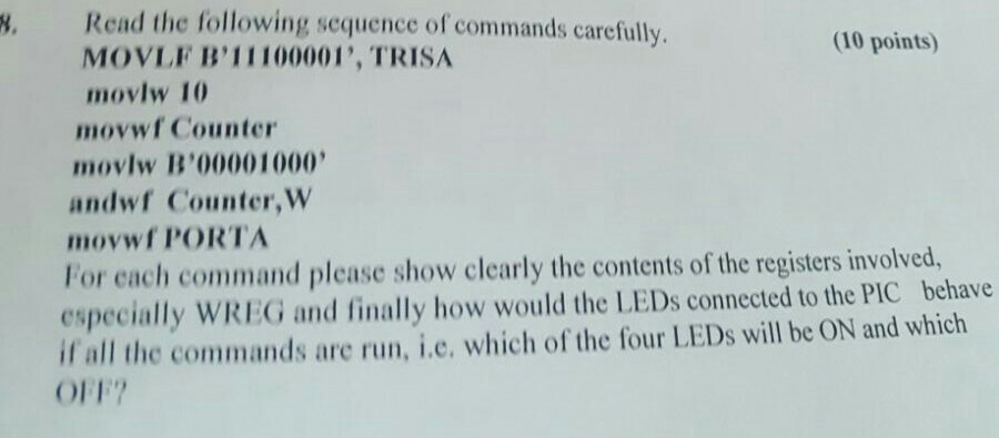 Solved , Read the following sequence of commands carefully. | Chegg.com