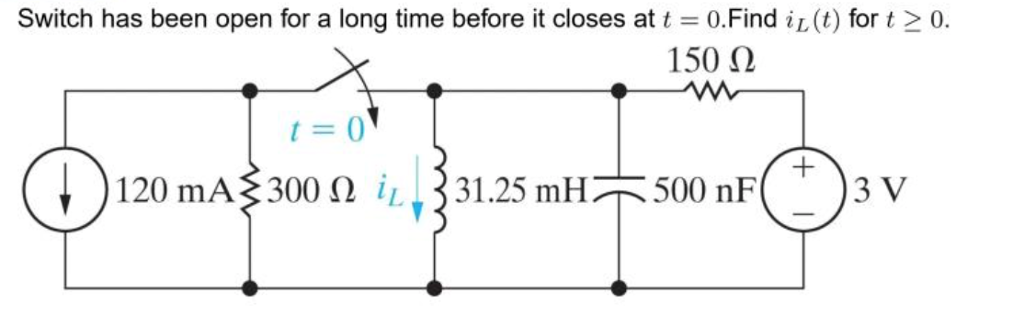 Solved Switch has been open for a long time before it closes | Chegg.com