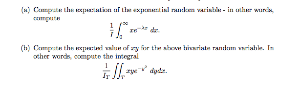 (a) Compute the expectation of the exponential random | Chegg.com