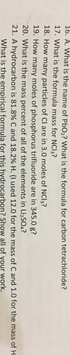 Solved What is the name of PbO_2? What is the formula for | Chegg.com
