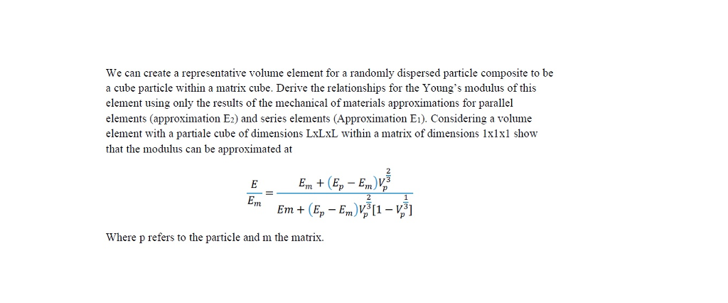 Solved We can create a representative volume element for a | Chegg.com