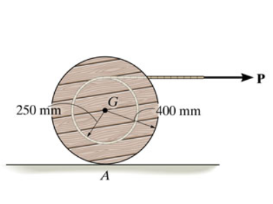 Solved Force P=80 N is applied to the string. If the spool | Chegg.com