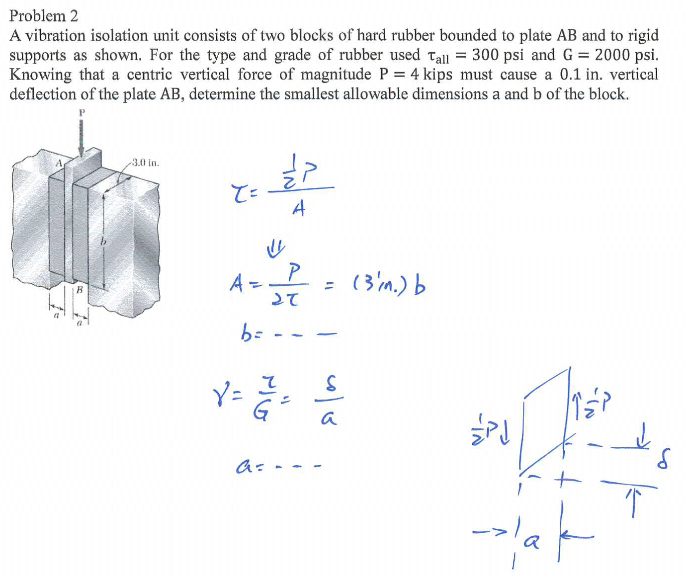 Solved A vibration isolation unit consists of two blocks of | Chegg.com