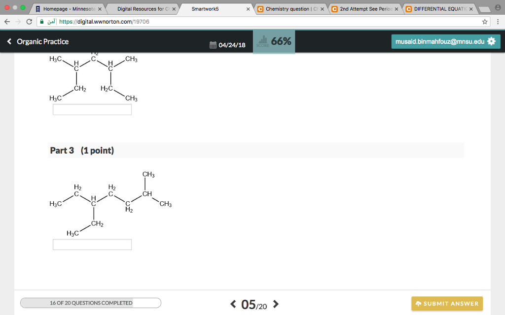 Solved See Periodic Table Part 1 (1 point) CH3 H2C H2 CH CH3 | Chegg.com