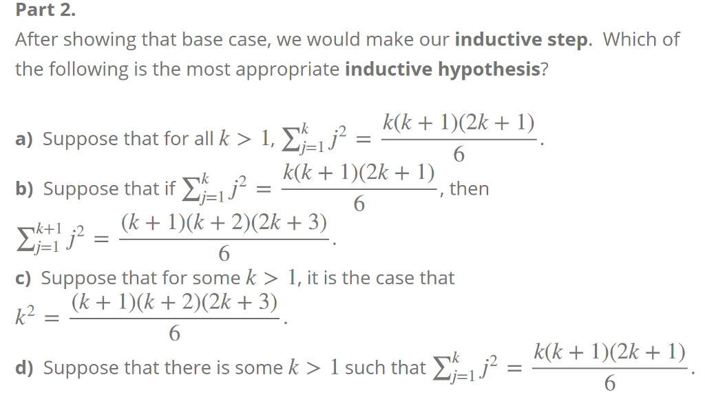 Solved Part 1 Suppose we are using Proof by Induction to | Chegg.com