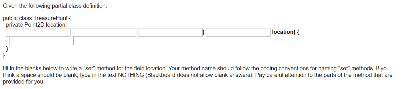 Solved Given The Following Partial Class Definition Public 