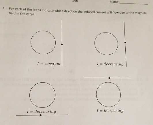 Solved Name: 1. For each of the loops indicate which | Chegg.com