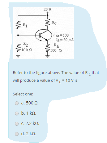 Solved Refer to the figure above. The value of R_c that will | Chegg.com